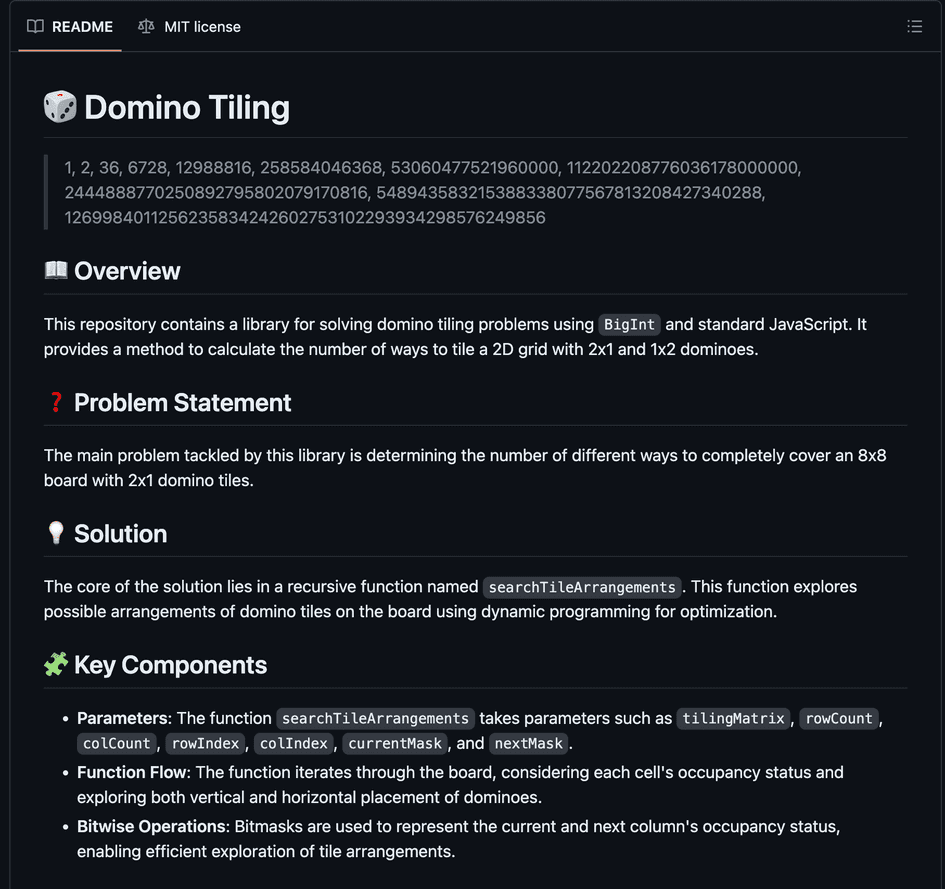 Domino tiling library | Dawid Ryłko